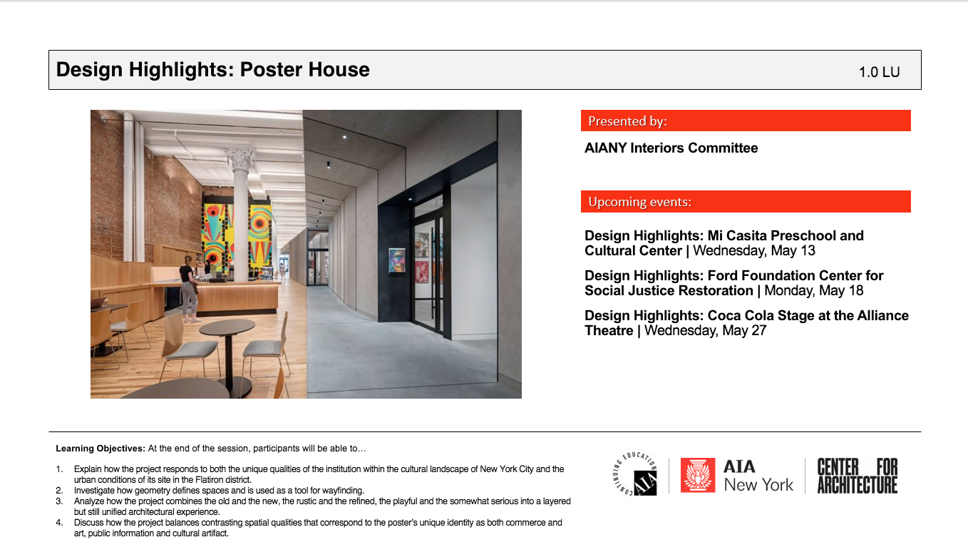 Design Highlights: Poster House - 05.06.2020 - Center for Architecture