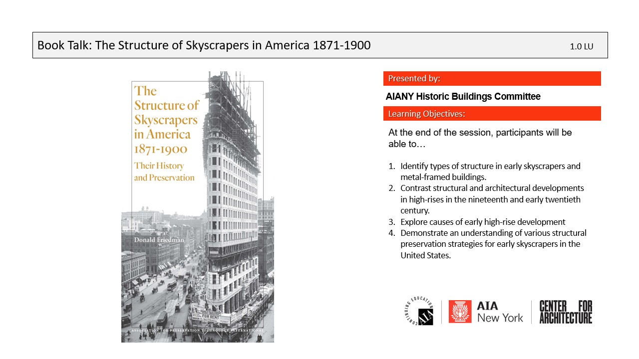 Book Talk: The Structure of Skyscrapers in America 1871-1900 - 12.11. ...